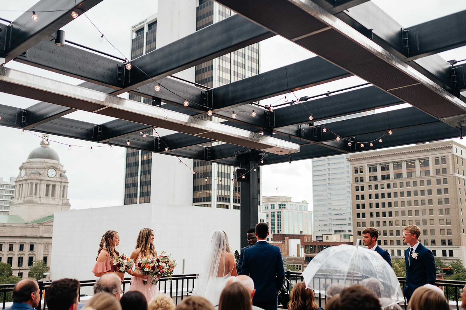 Epic Rooftop Wedding in Downtown Indiana